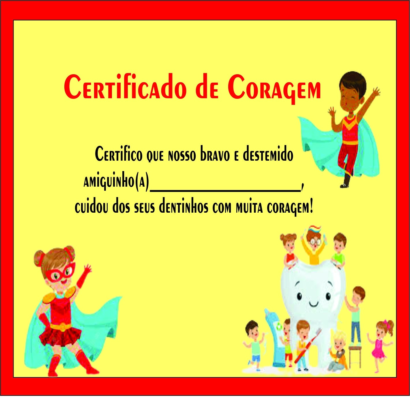 Casinha de Criança Certifica de Coragem Para Imprimir Casinha de Criança Certifica de Coragem Para Imprimir